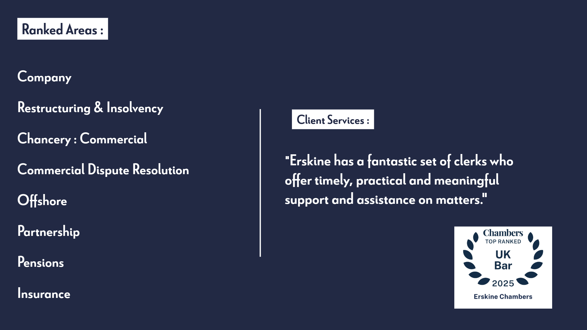 Erskine Chambers Ranked in the Chambers & Partners UK Bar 2025 Guide. - Erskine Chambers